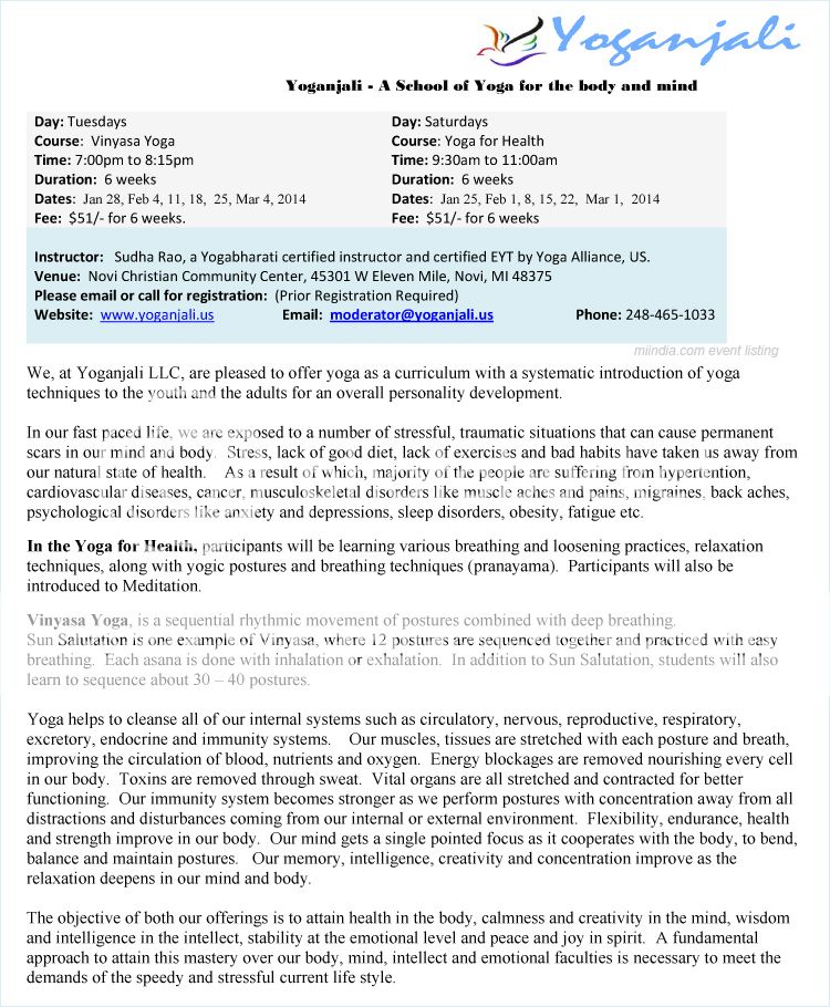 Yoga Classes by Yoganjali