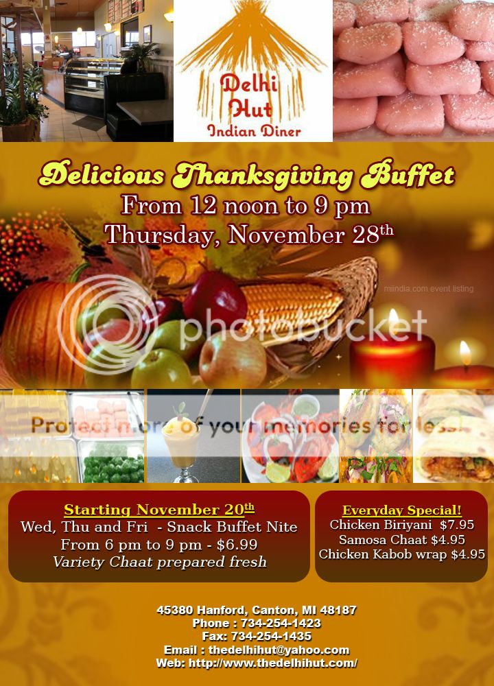 Delicious Thanksgiving Buffet @ Delhi Hut